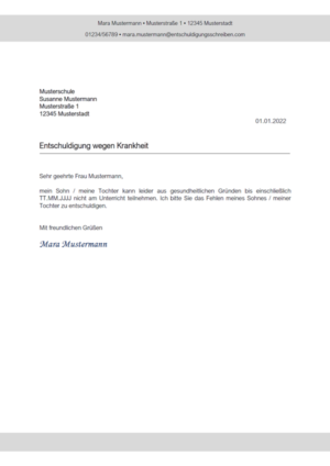 Entschuldigungsschreiben für die Schule: Vorlagen & Muster ...