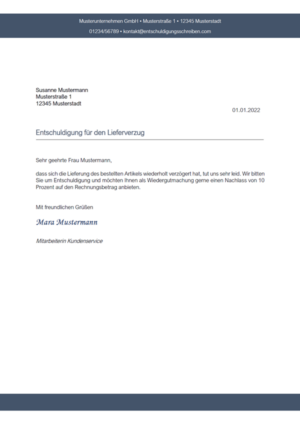 Entschuldigungsschreiben: Kostenlose Vorlagen & Muster ...