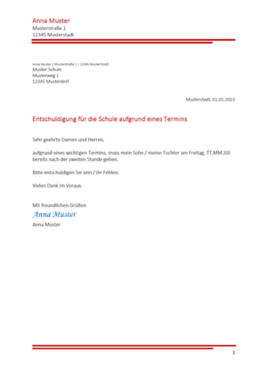 Entschuldigung für die Schule: Vorlagen & Muster ...